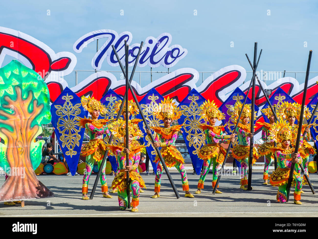 Participants in the Dinagyang Festival in Iloilo Philippines Stock ...