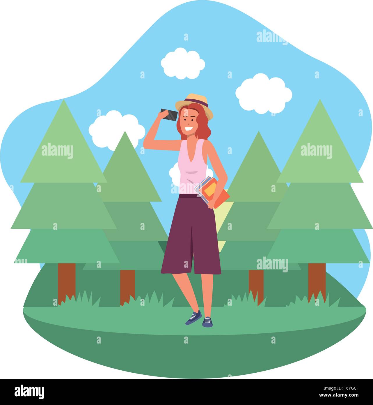 Selfie redhead Stock Vector Images - Alamy