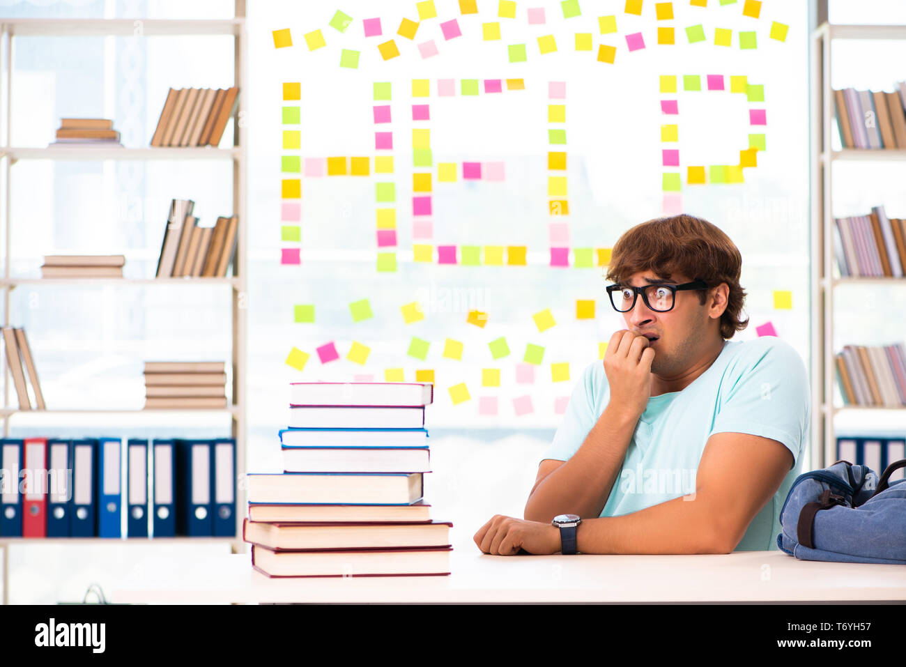 Student preparing for university exams Stock Photo - Alamy