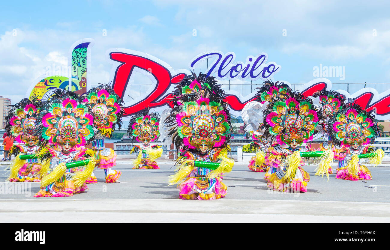 Participants in the Dinagyang Festival in Iloilo Philippines Stock ...