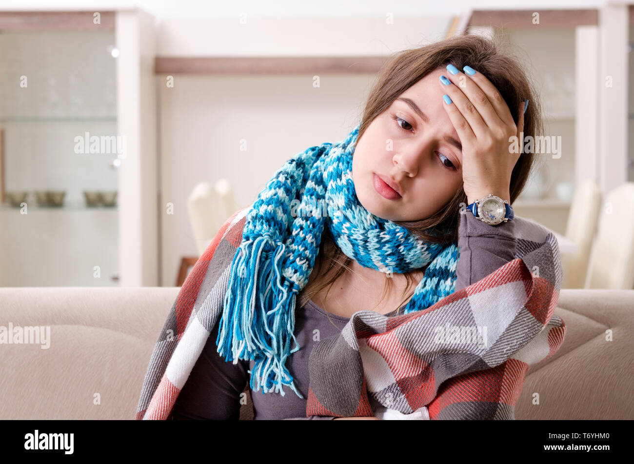 Sick pregnant woman coughing hi-res stock photography and images - Alamy