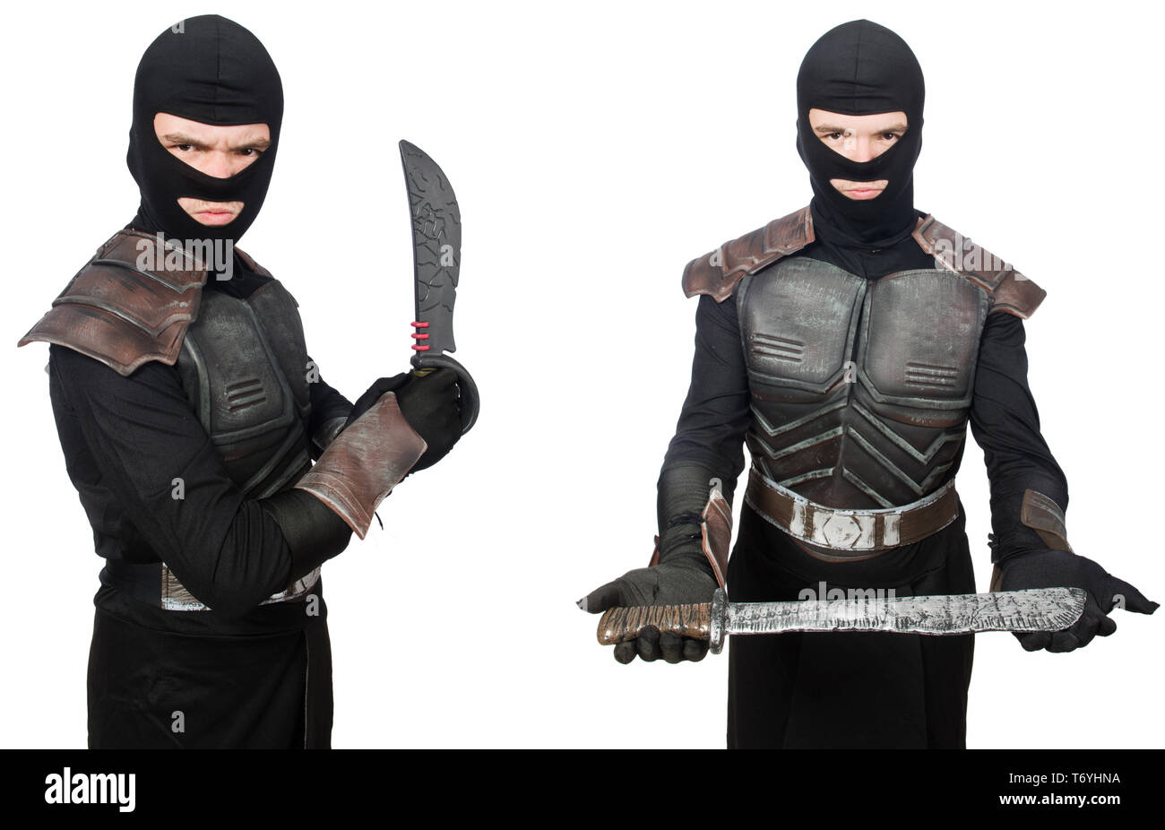 Young funny man in armour suit Stock Photo - Alamy