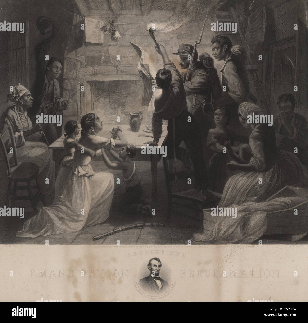 Engraving of the Emancipation Proclamation, the executive order from ...