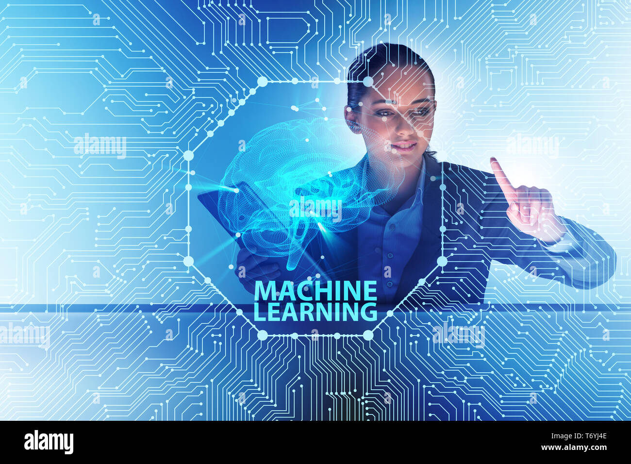 Machine learning concept as modern technology Stock Photo - Alamy