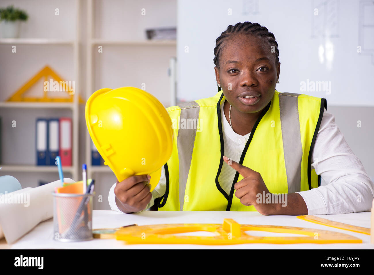 Young black architect working on project Stock Photo - Alamy