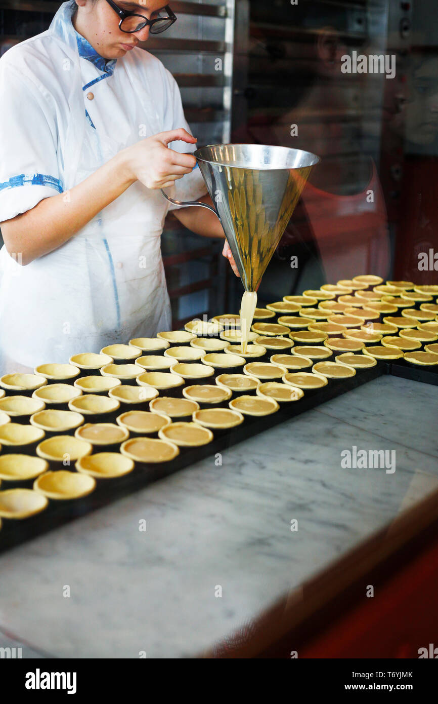 making pastel de nata Stock Photo - Alamy