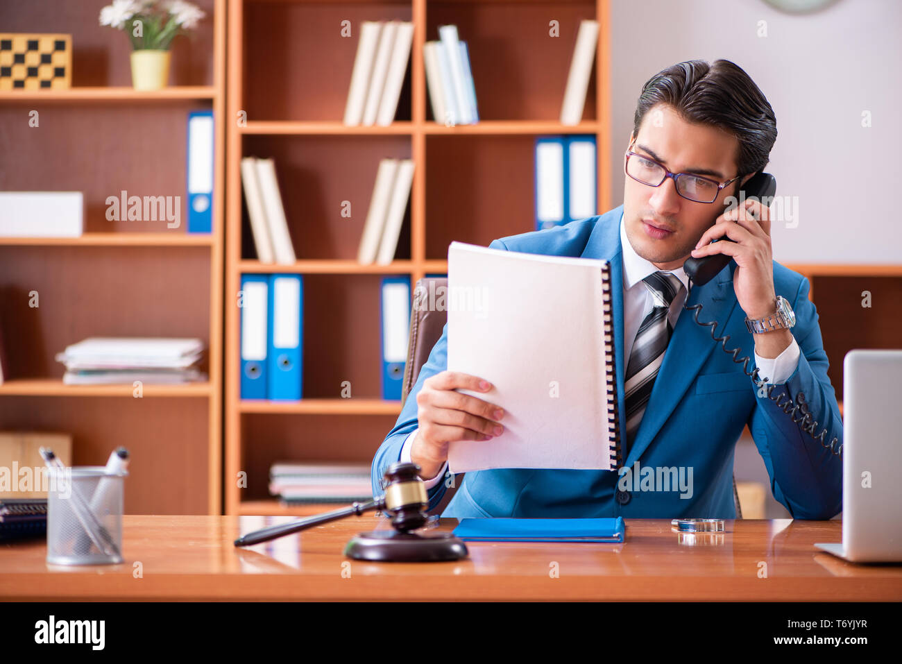 Lawyer working in the office Stock Photo - Alamy