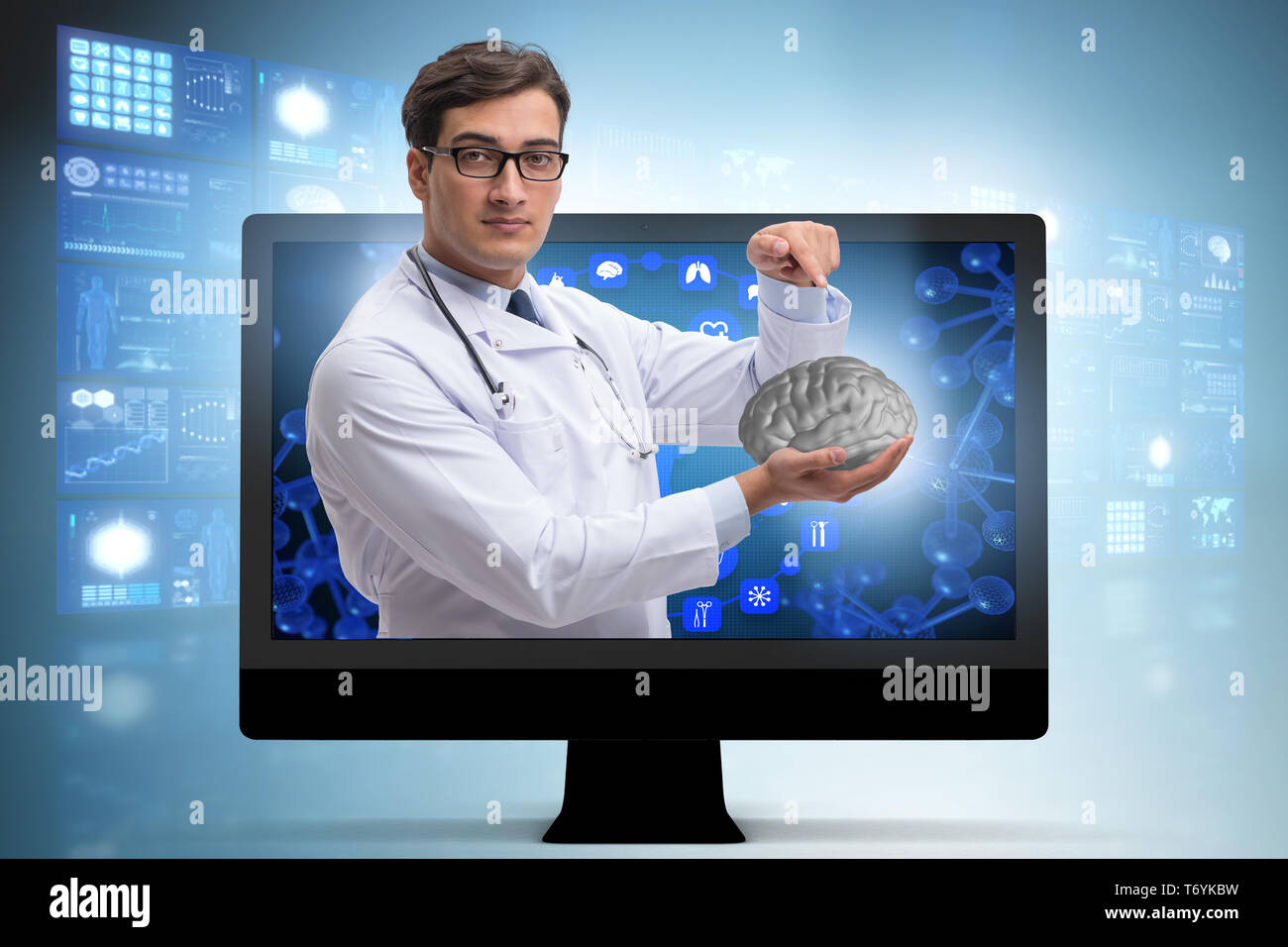 Telehealth concept with doctor doing remote check-up Stock Photo - Alamy
