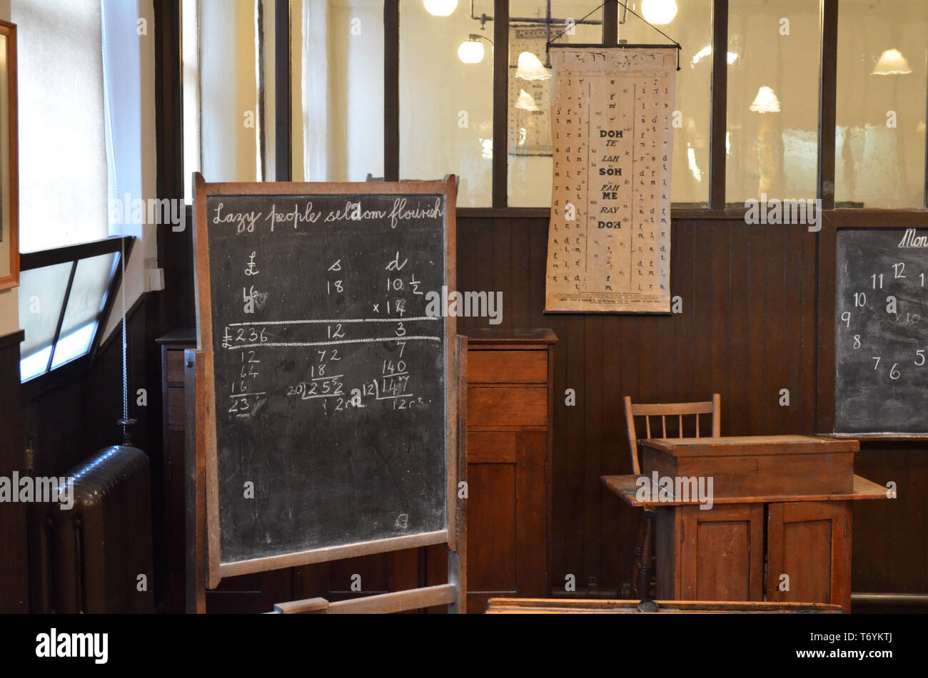 Blackboard and desk. Scotland Street School was designed by Charles ...