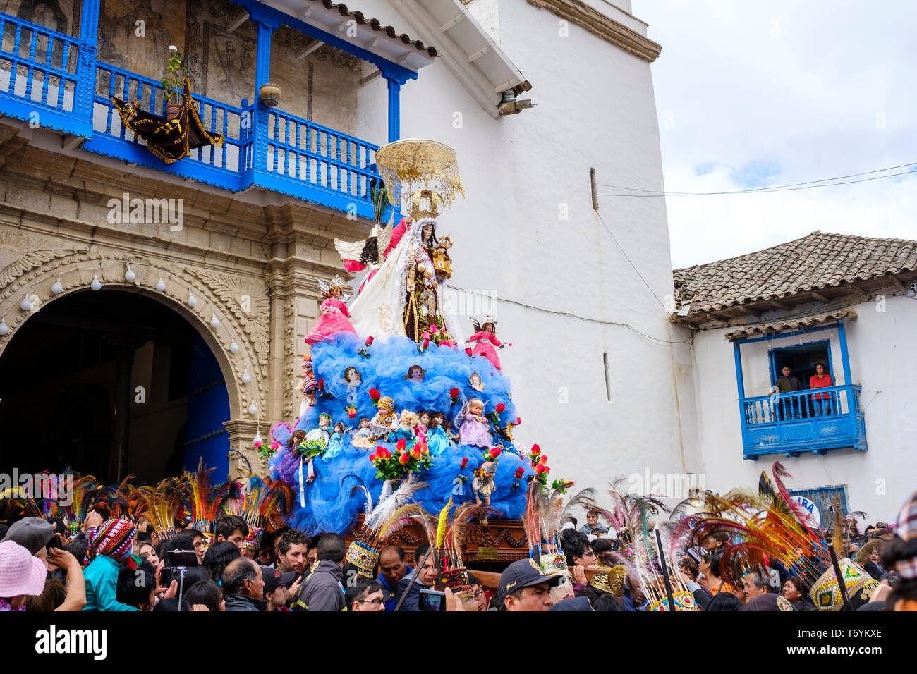 The Virgin of Carmen (or Mamacha Carmen) is taken on a procession ...