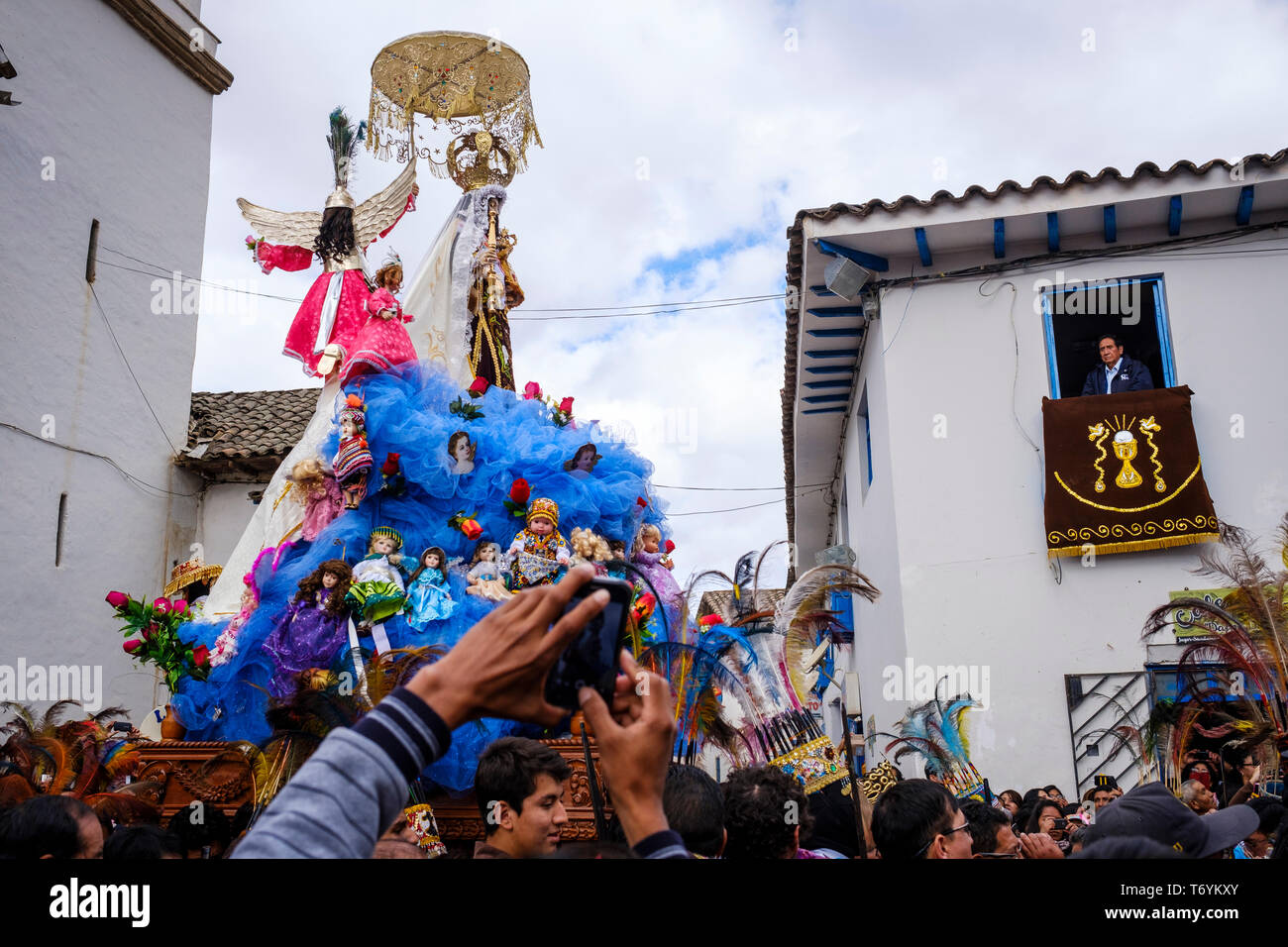 The Virgin of Carmen (or Mamacha Carmen) is taken on a procession ...