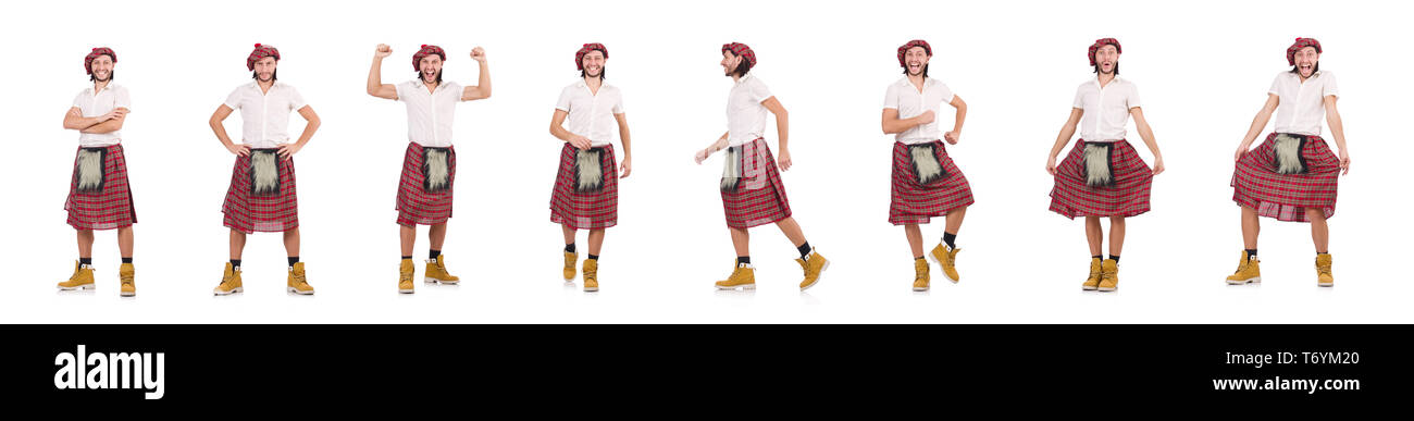 Happy Scotsman isolated on white Stock Photo - Alamy