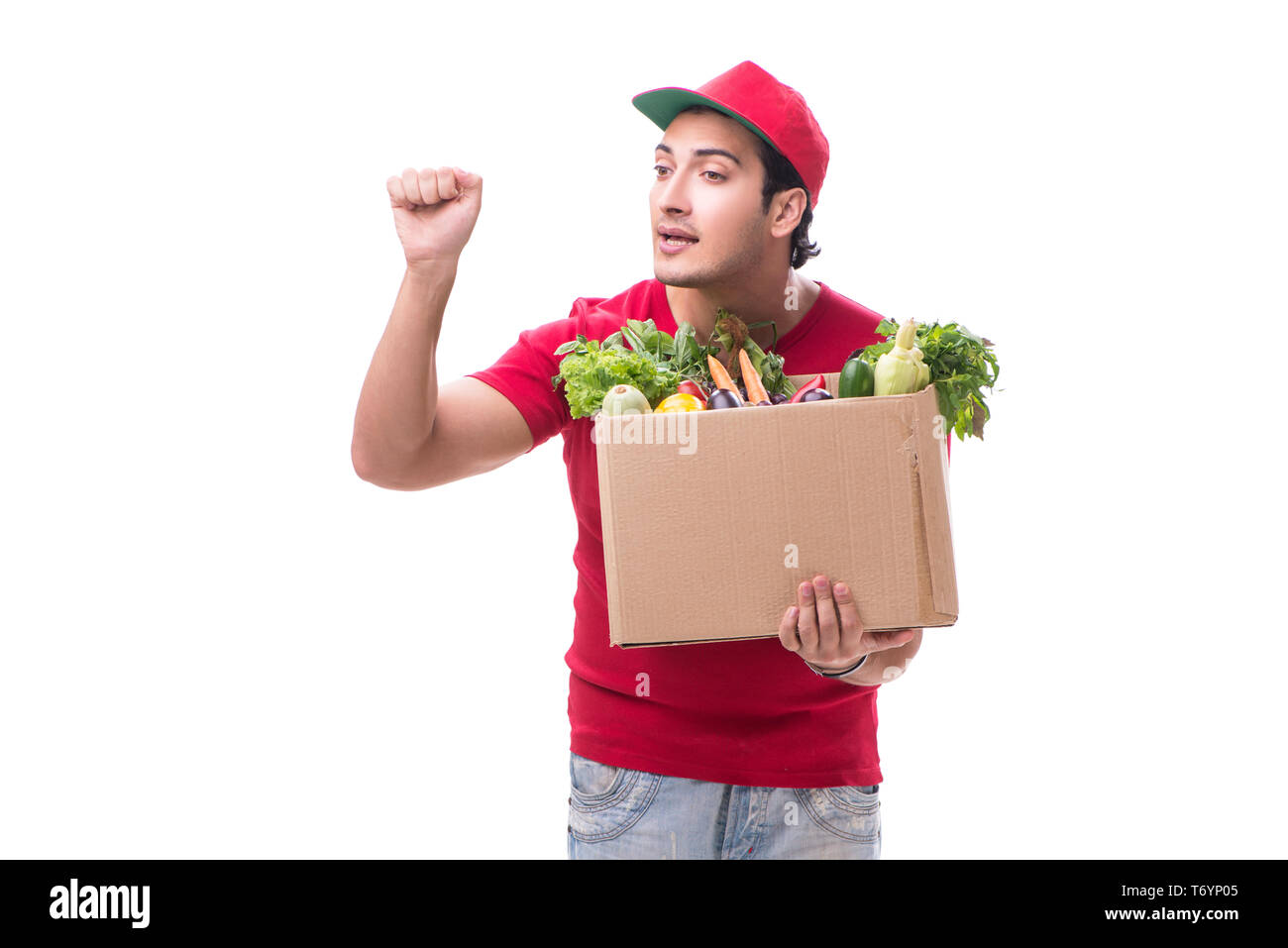 Concept of shopping delivery isolated on white background Stock Photo ...