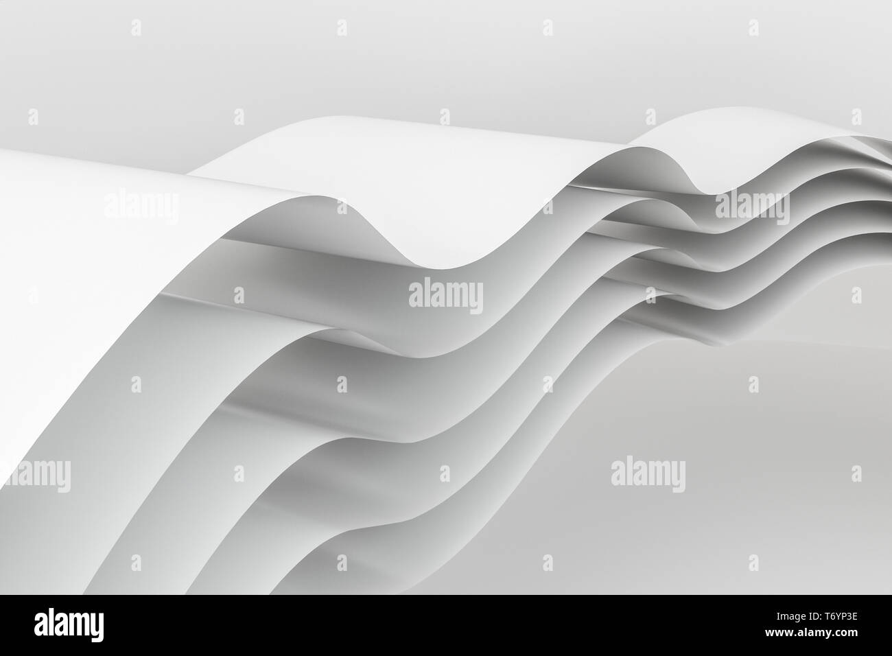 3d rendering, curve surface and light background, computer digital ...