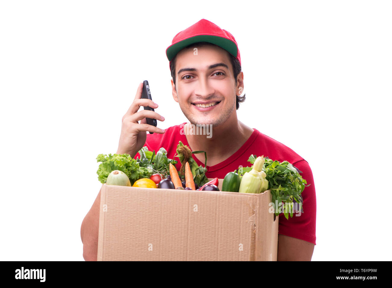 Concept of shopping delivery isolated on white background Stock Photo ...