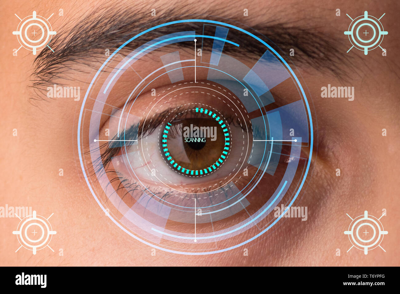 Concept of sensor implanted into human eye Stock Photo - Alamy
