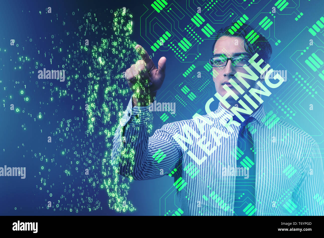 Machine learning concept as modern technology Stock Photo - Alamy