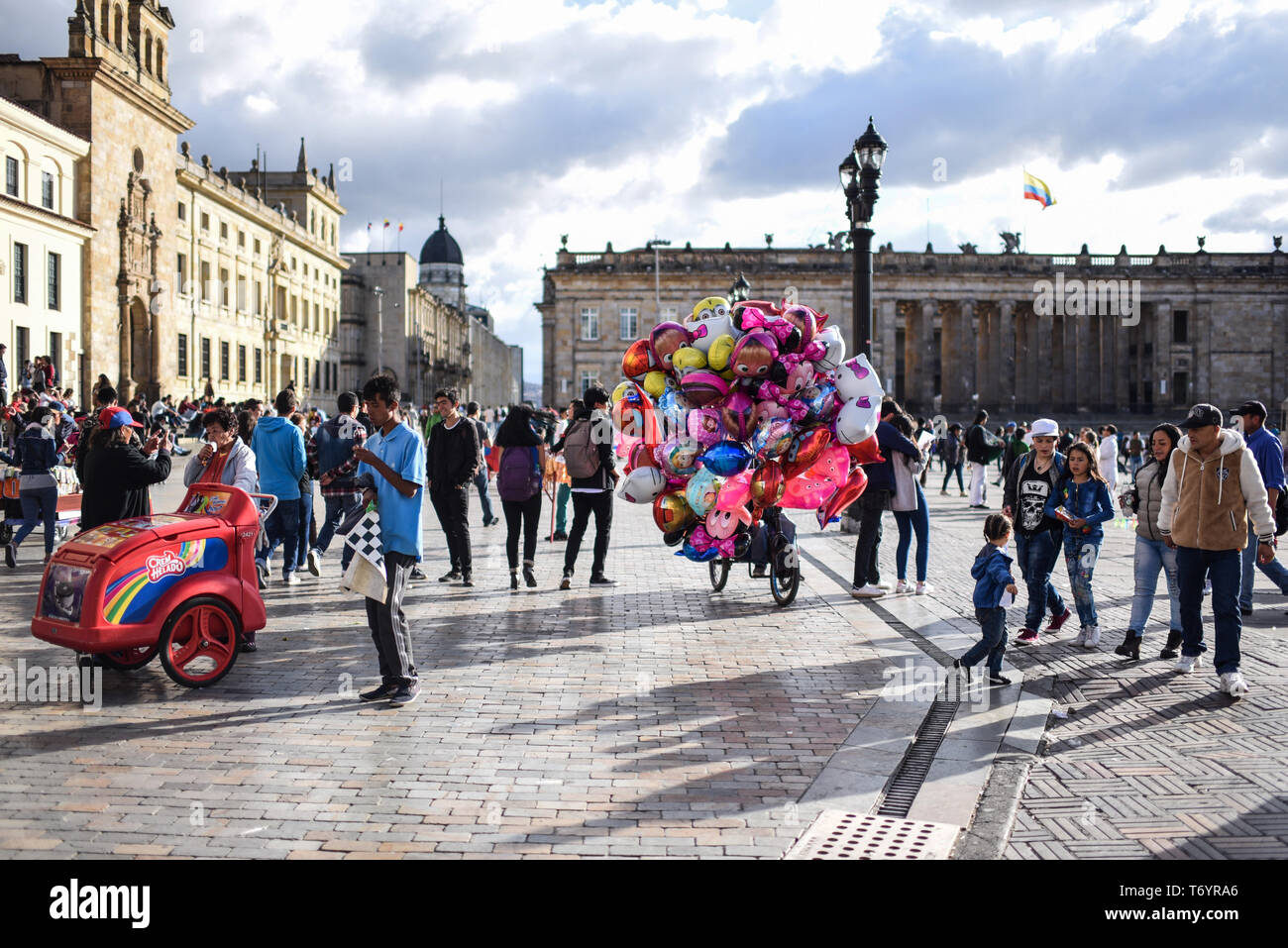 Bolivar Square (Plaza Bolivar) in Bogota, Colombia Stock Photo - Alamy