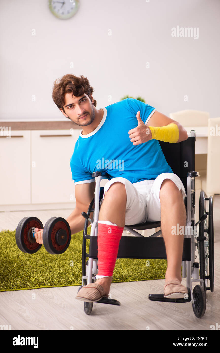 The injured man recovering from his injury Stock Photo - Alamy