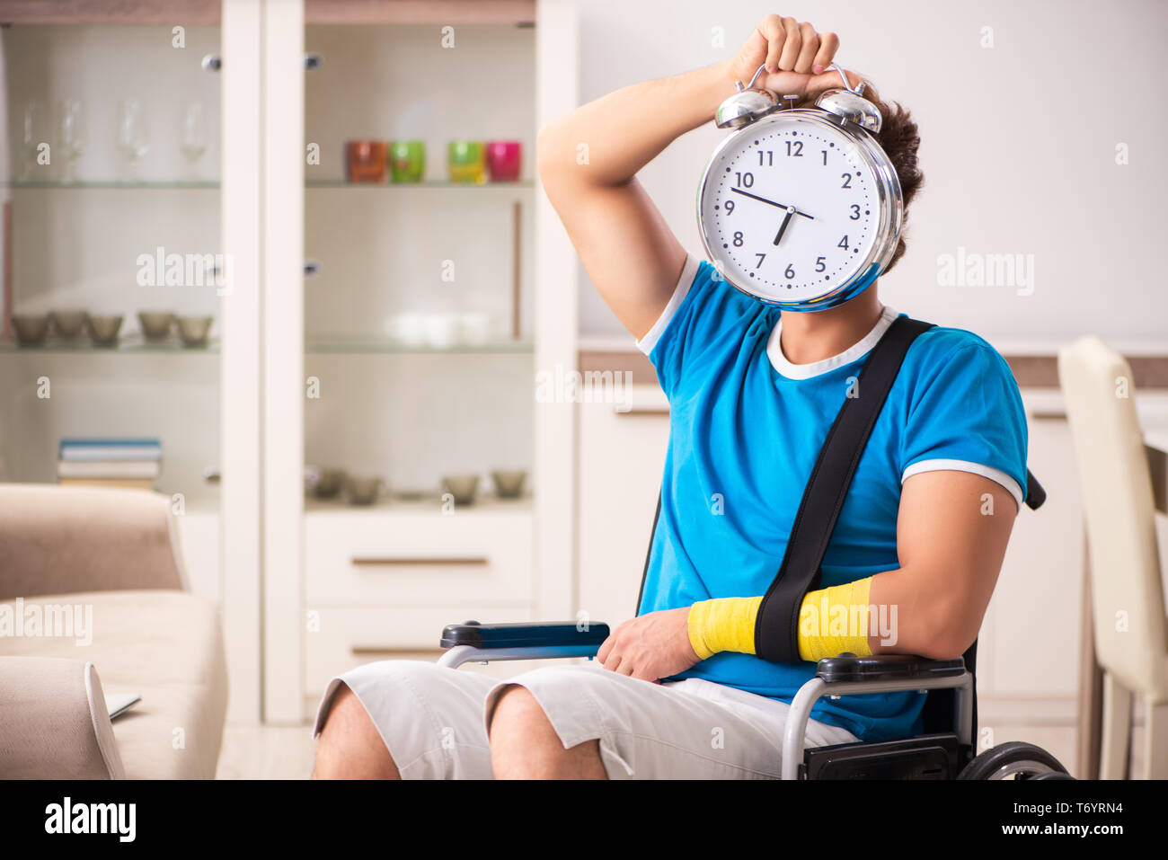 The injured man recovering from his injury Stock Photo - Alamy