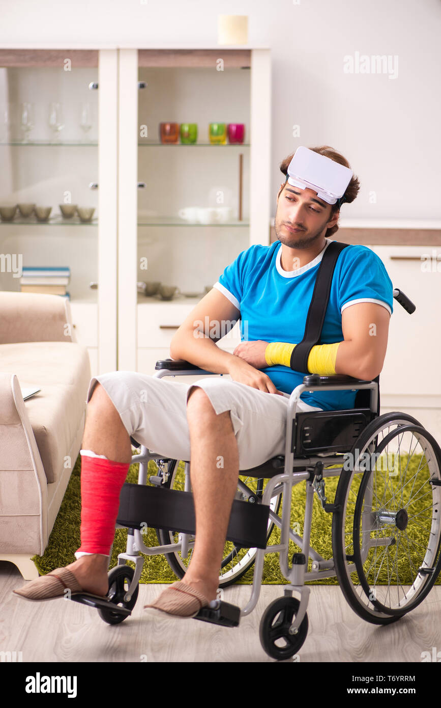 The injured man recovering from his injury Stock Photo - Alamy