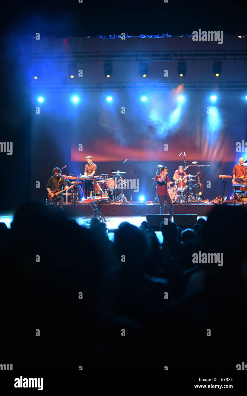 Spanish band, Vetusta Morla, performs live in Bogota, Colombia Stock ...