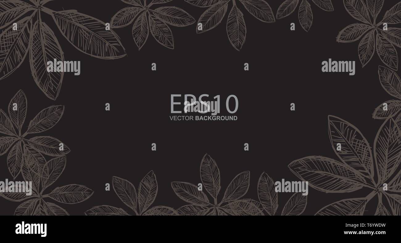 Tropical Leaf line drawing background. Poster/Template Stock Vector ...