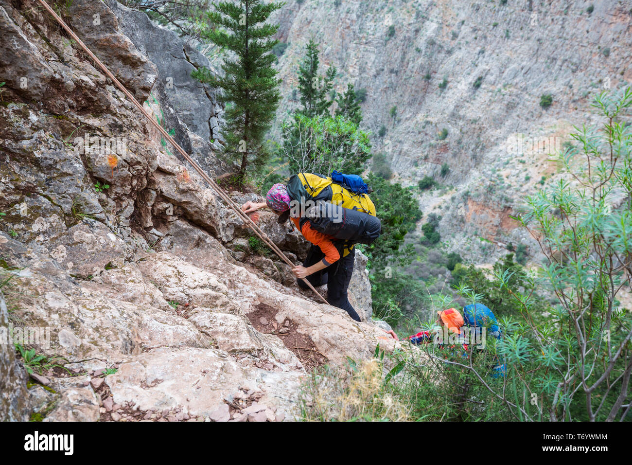 Boy rock climber summit hi-res stock photography and images - Alamy