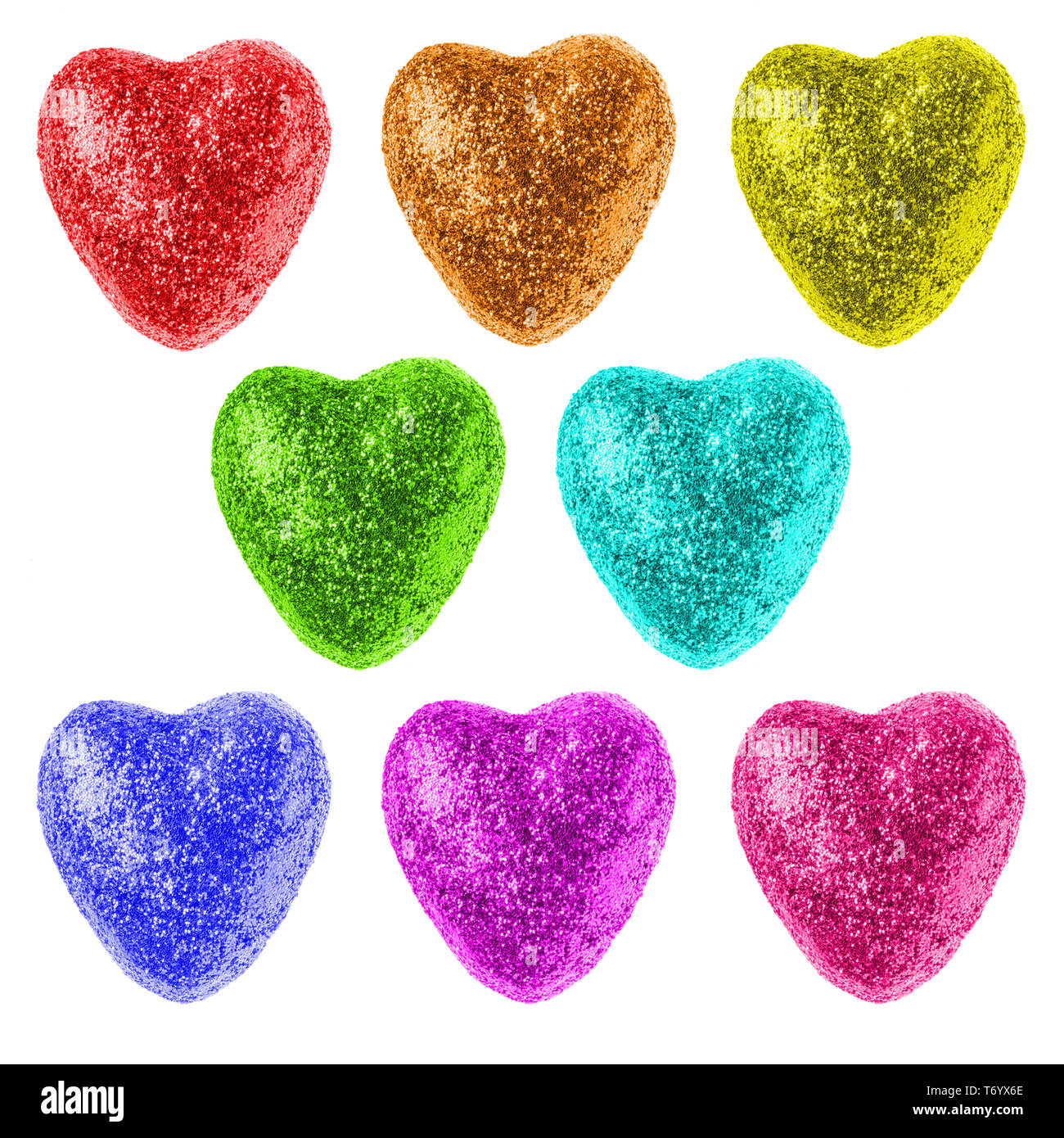 Rainbow Glitter Hearts