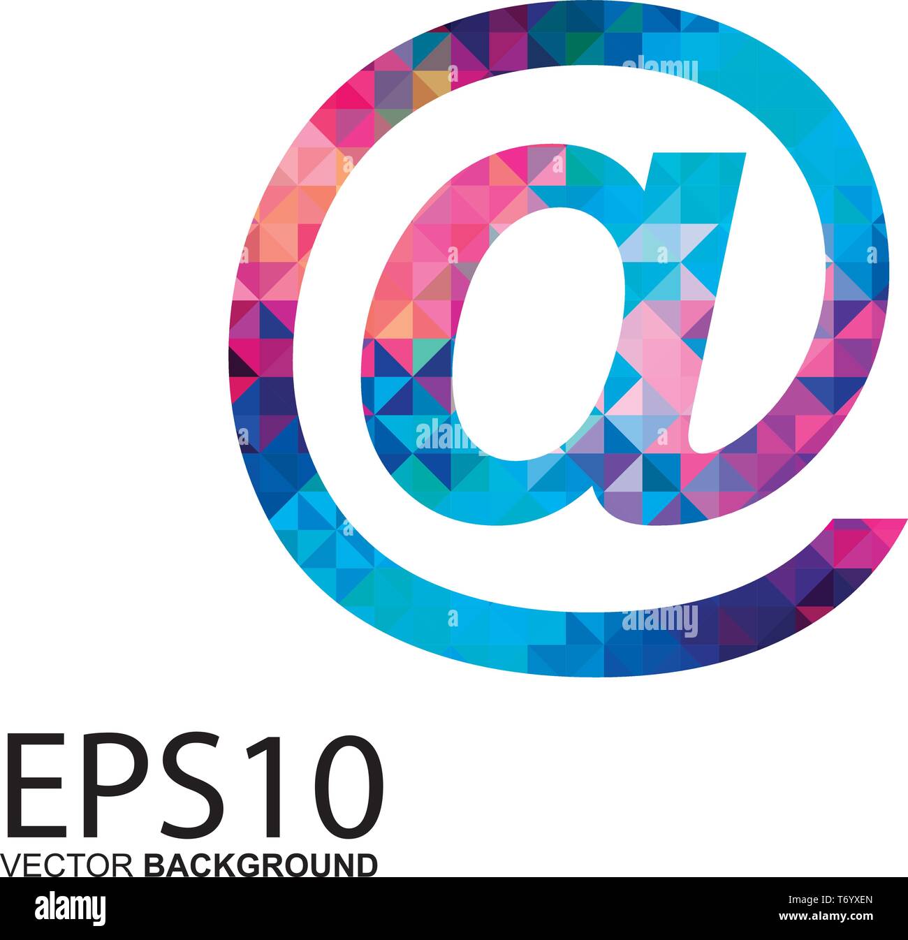 colorful at sign icon isolated on white background. Illustration Stock ...