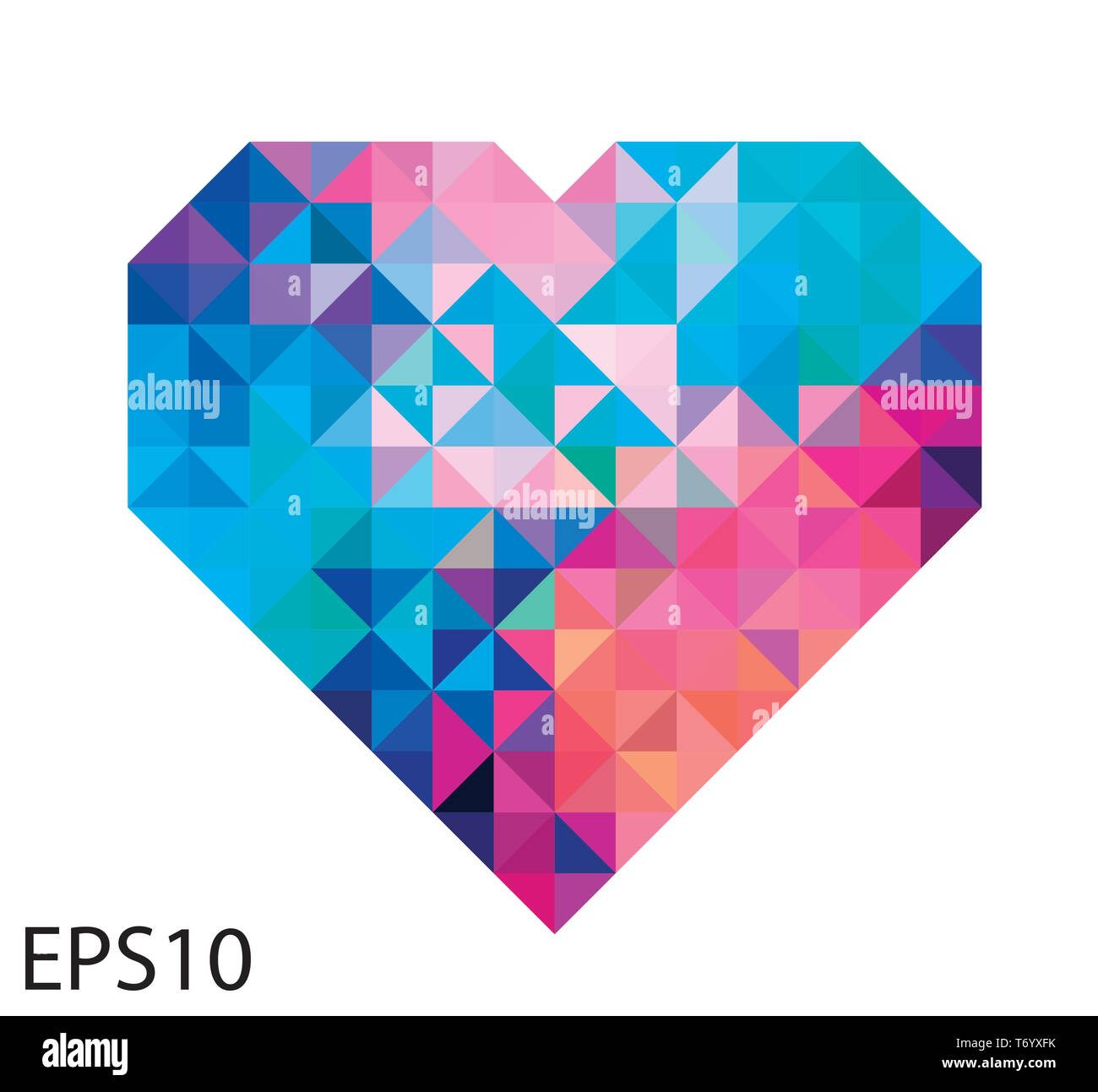 abstract colorful digital heart pattern background Stock Vector Image ...