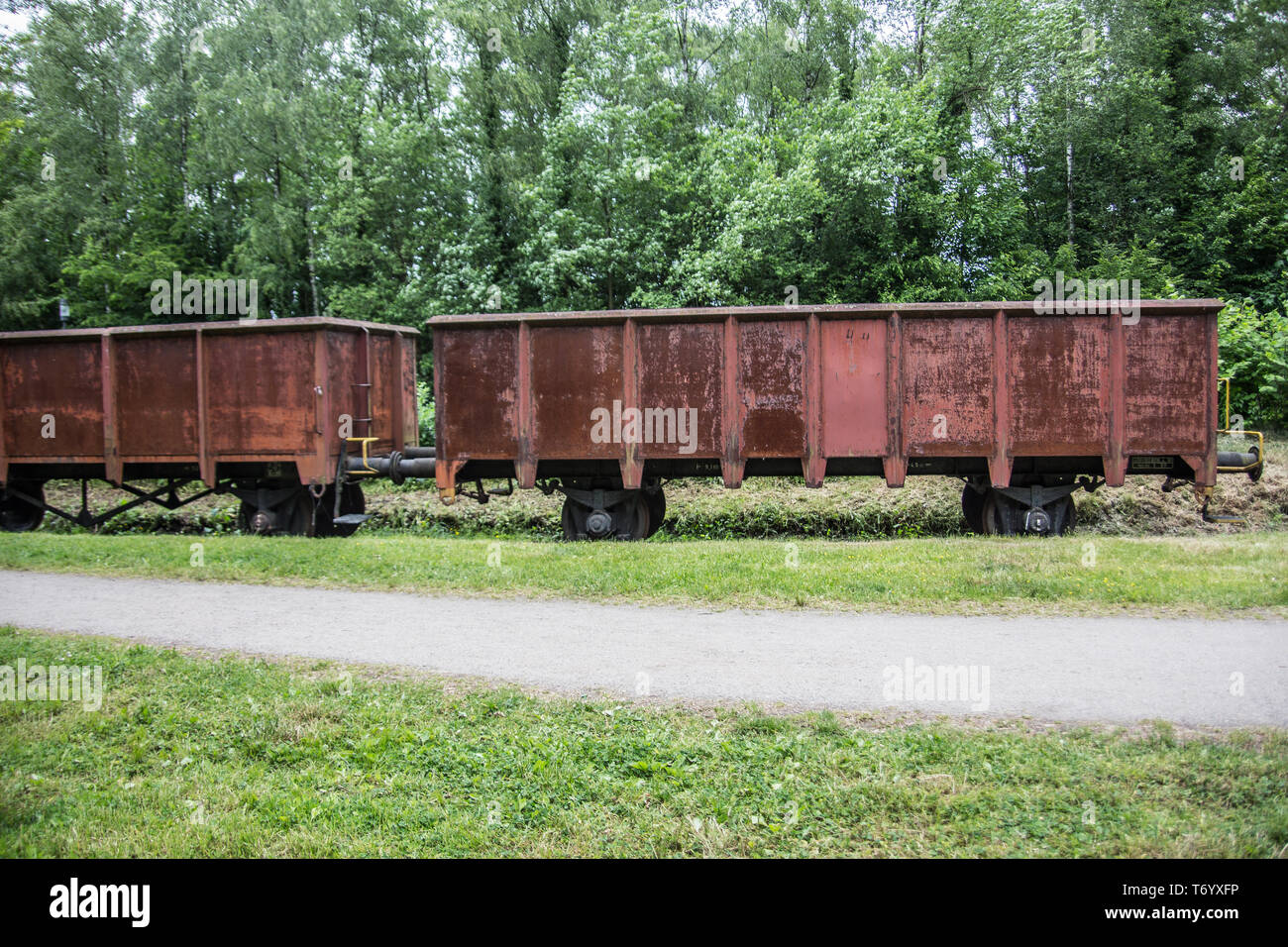 Freight wagons of the railroad Stock Photo - Alamy