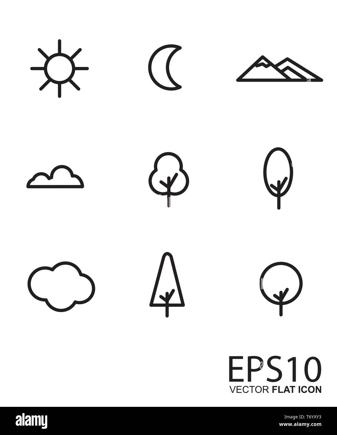 Nature icon flat design concept Stock Vector Image & Art - Alamy