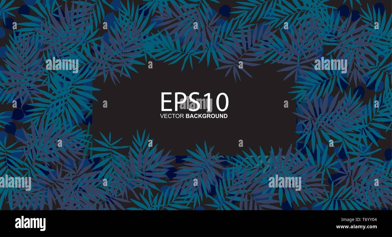 Tropical blue leaf pattern background Stock Vector Image & Art - Alamy