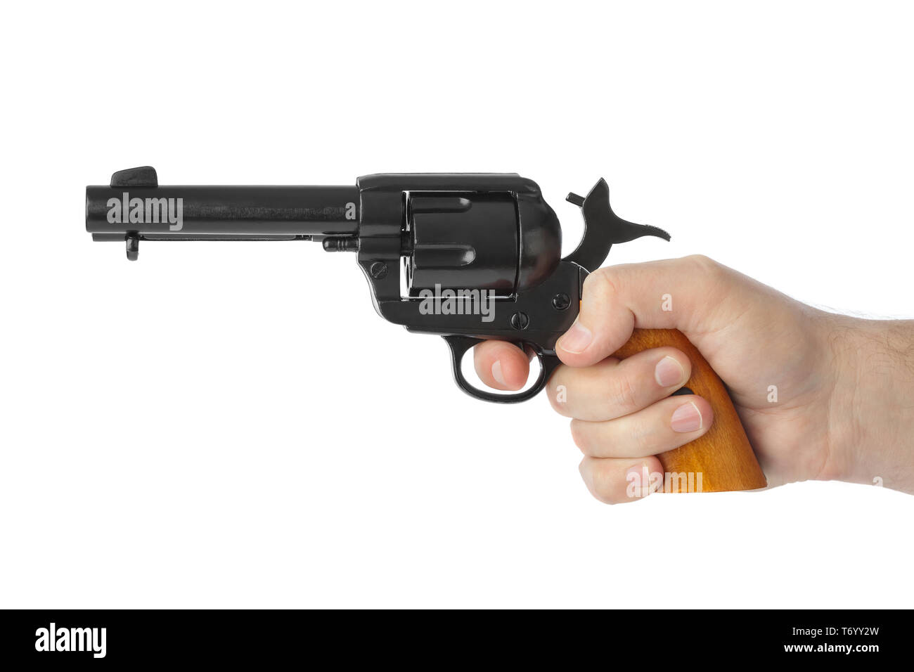 Hand with revolver Stock Photo - Alamy