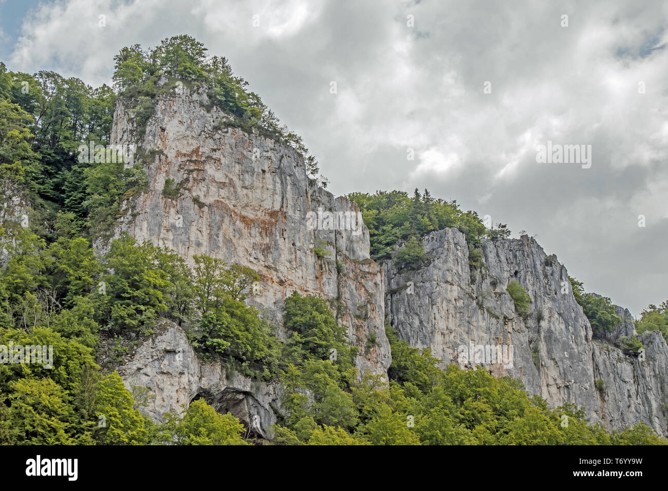 Rock formation in the Danube Valley near Beuron Stock Photo - Alamy