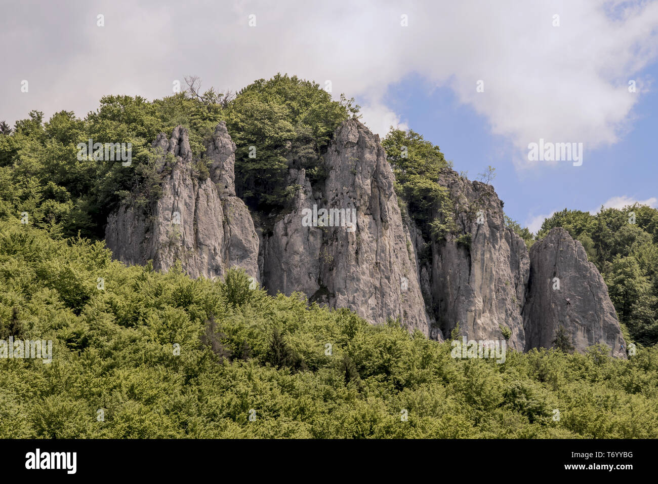 Rock formation in the Danube Valley near Beuron Stock Photo - Alamy