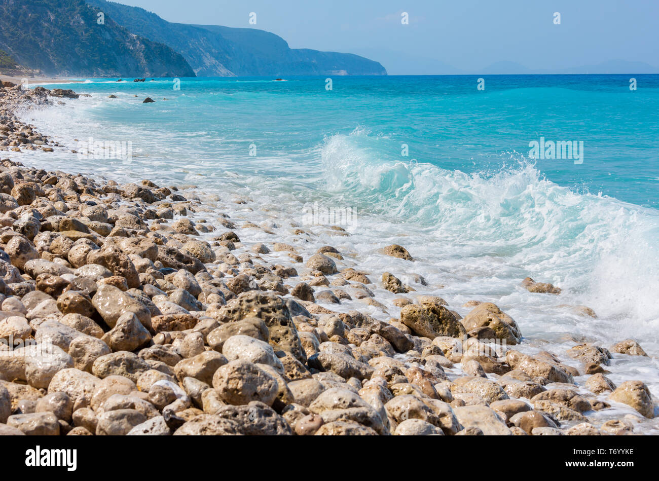 Beautiful summer lefkada coast stony beach hi-res stock photography and ...
