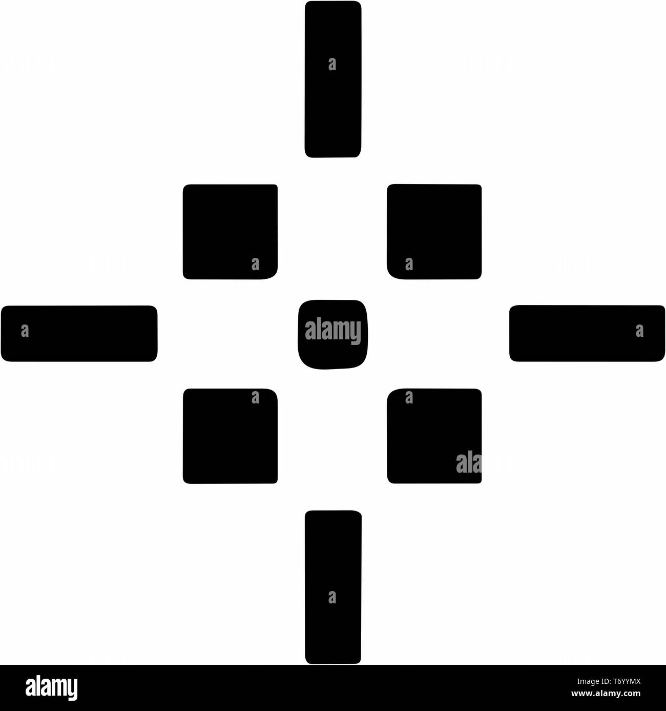 Ornate abstract black symbol on white background Stock Photo - Alamy