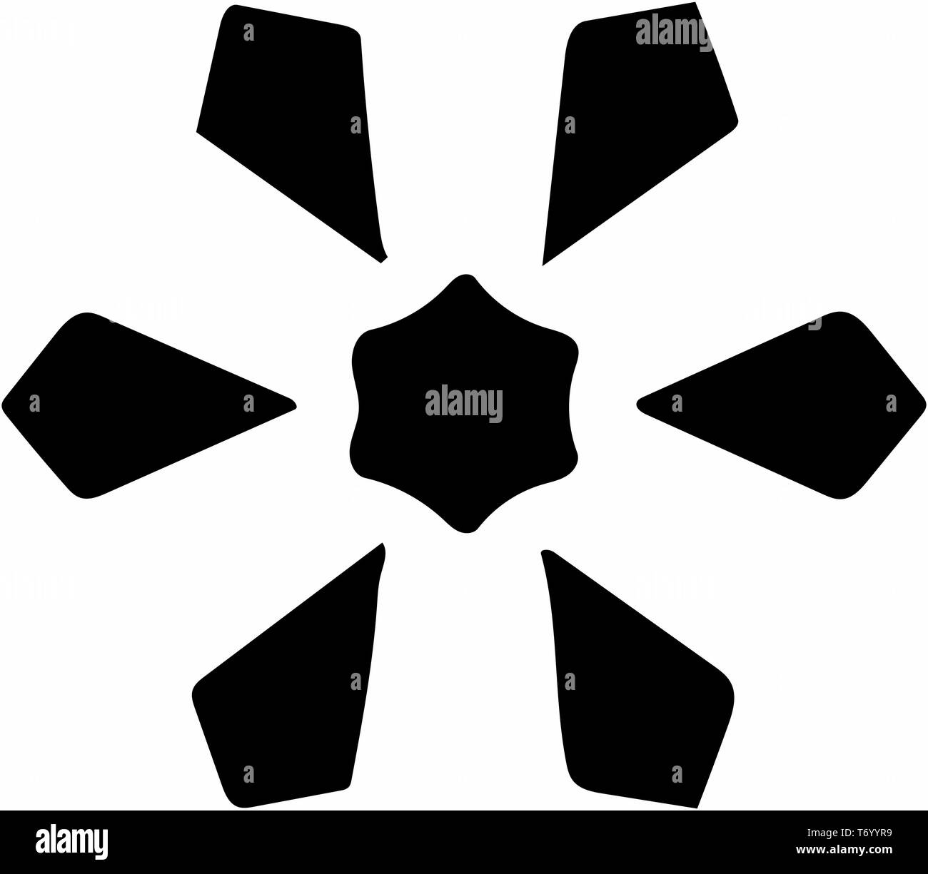 Ornate abstract black symbol on white background Stock Photo - Alamy