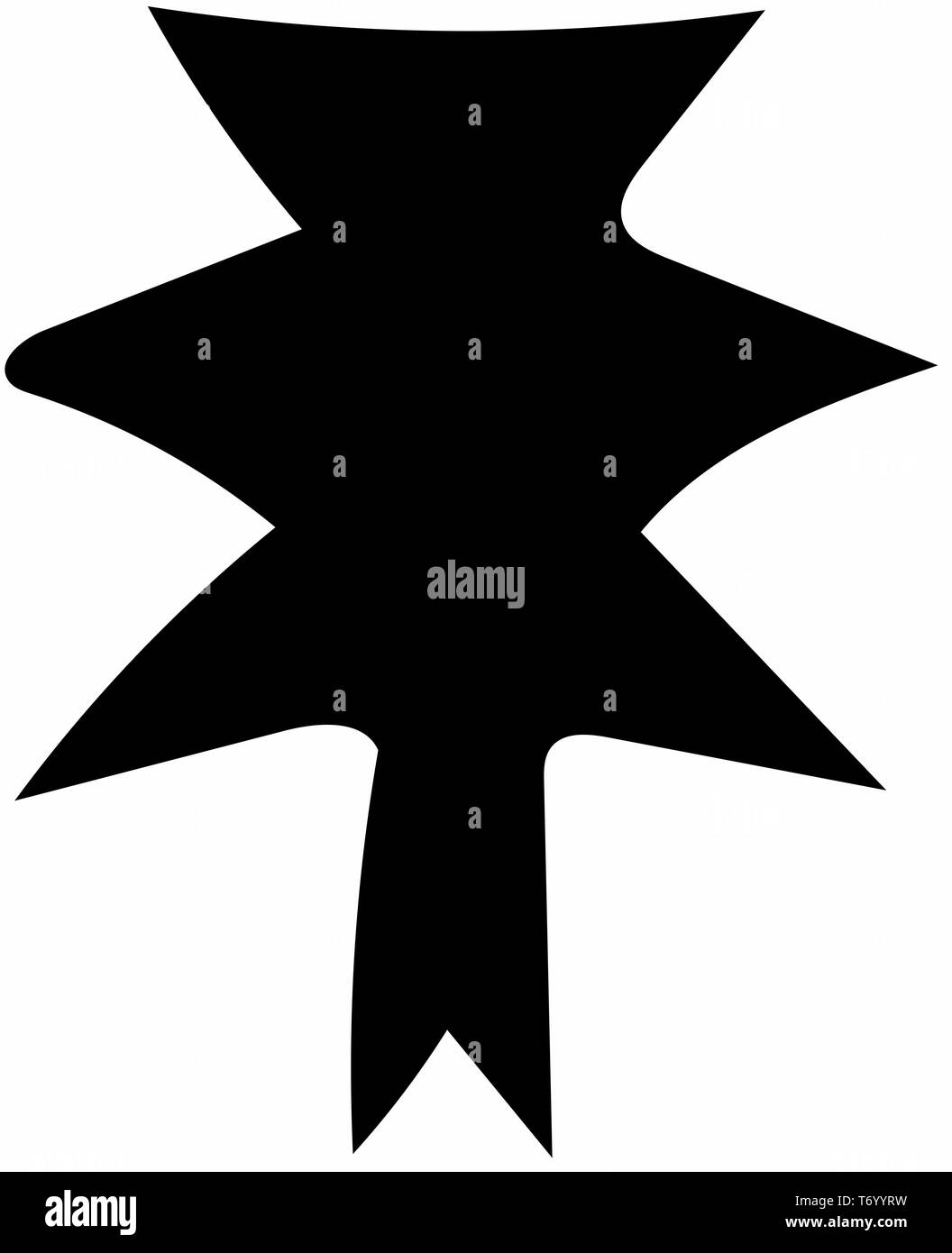 Ornate abstract black symbol on white background Stock Photo - Alamy