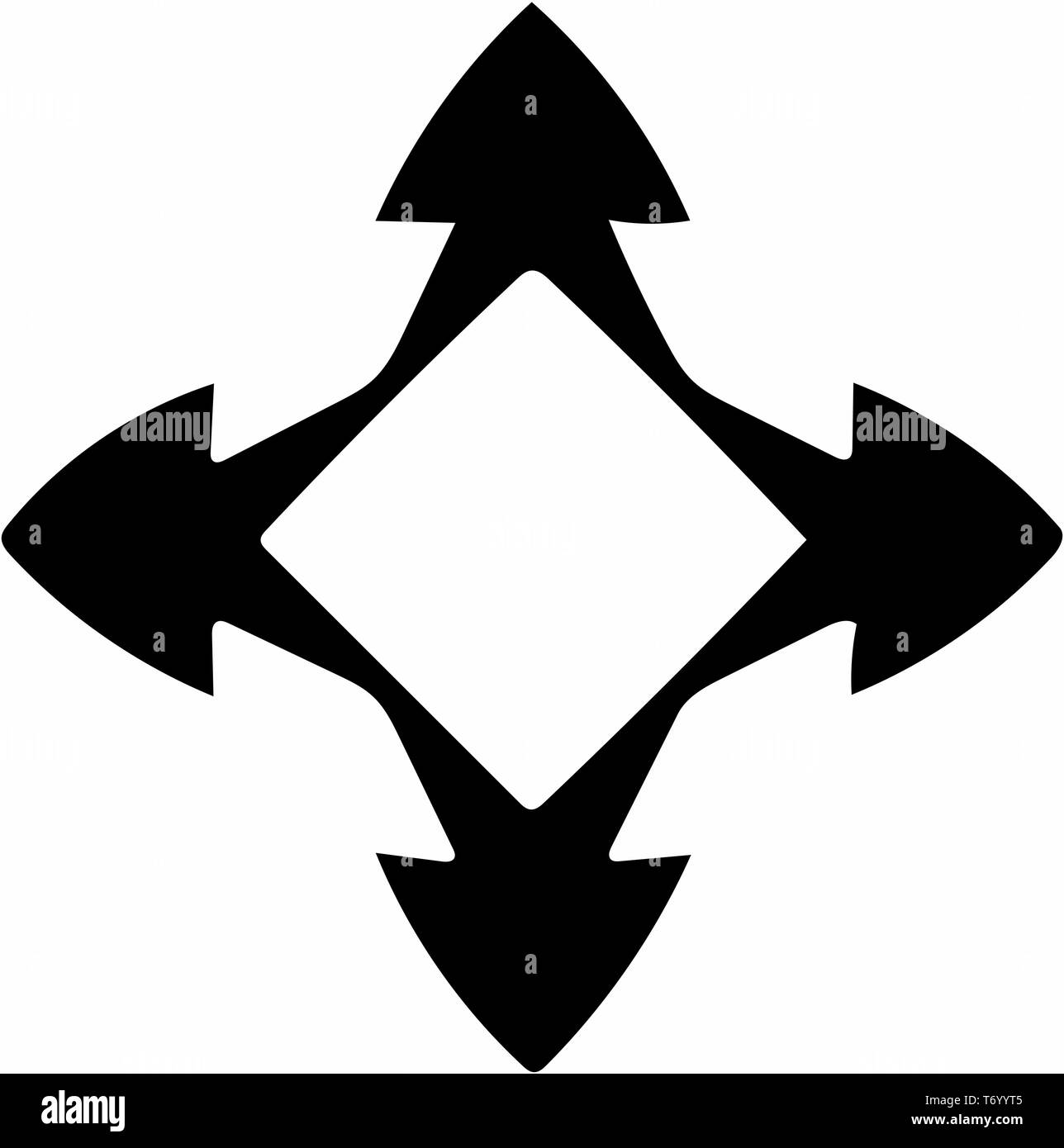 Ornate abstract black symbol on white background Stock Photo - Alamy