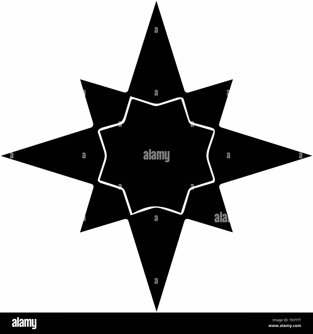 Ornate abstract black symbol on white background Stock Photo - Alamy