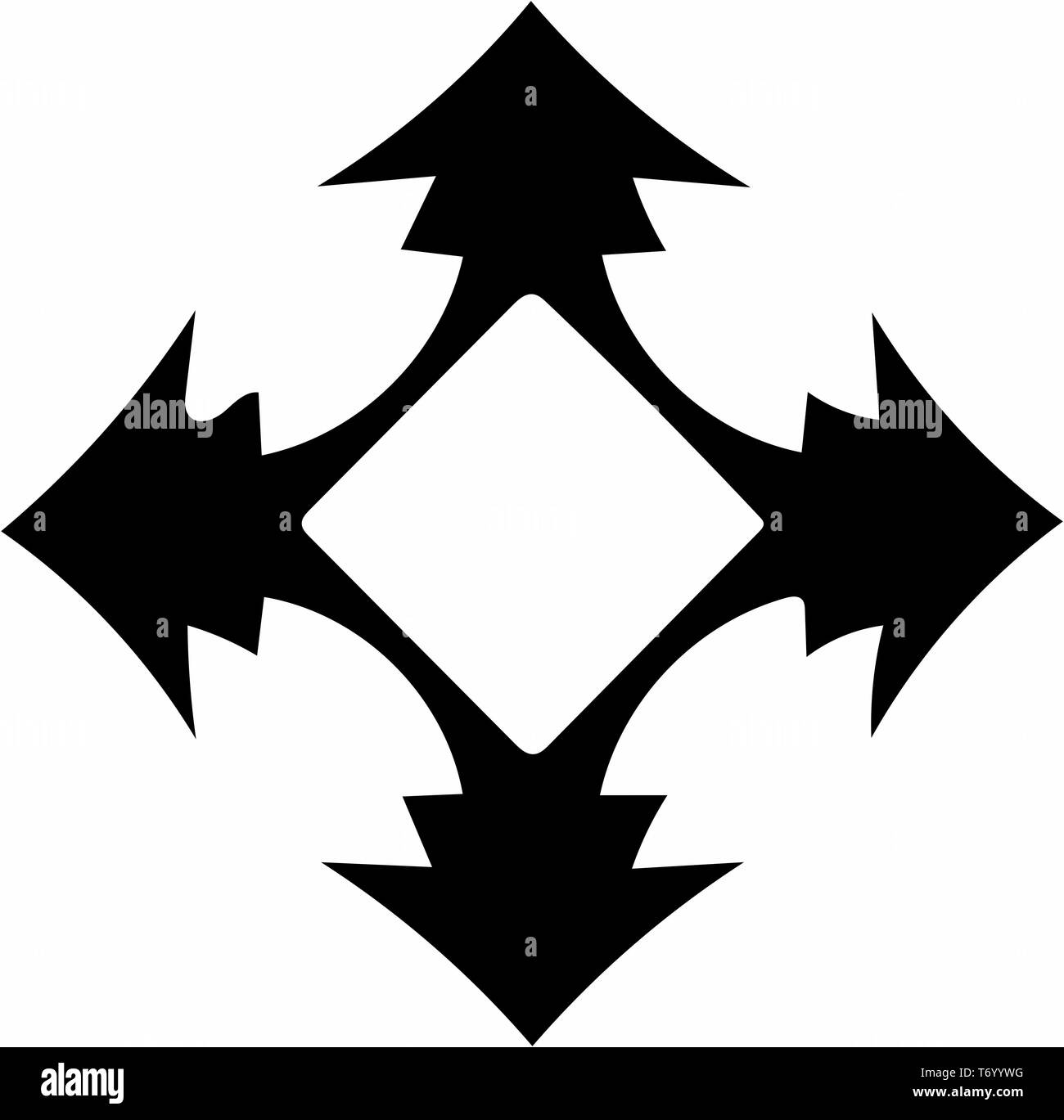 Ornate abstract black symbol on white background Stock Photo - Alamy