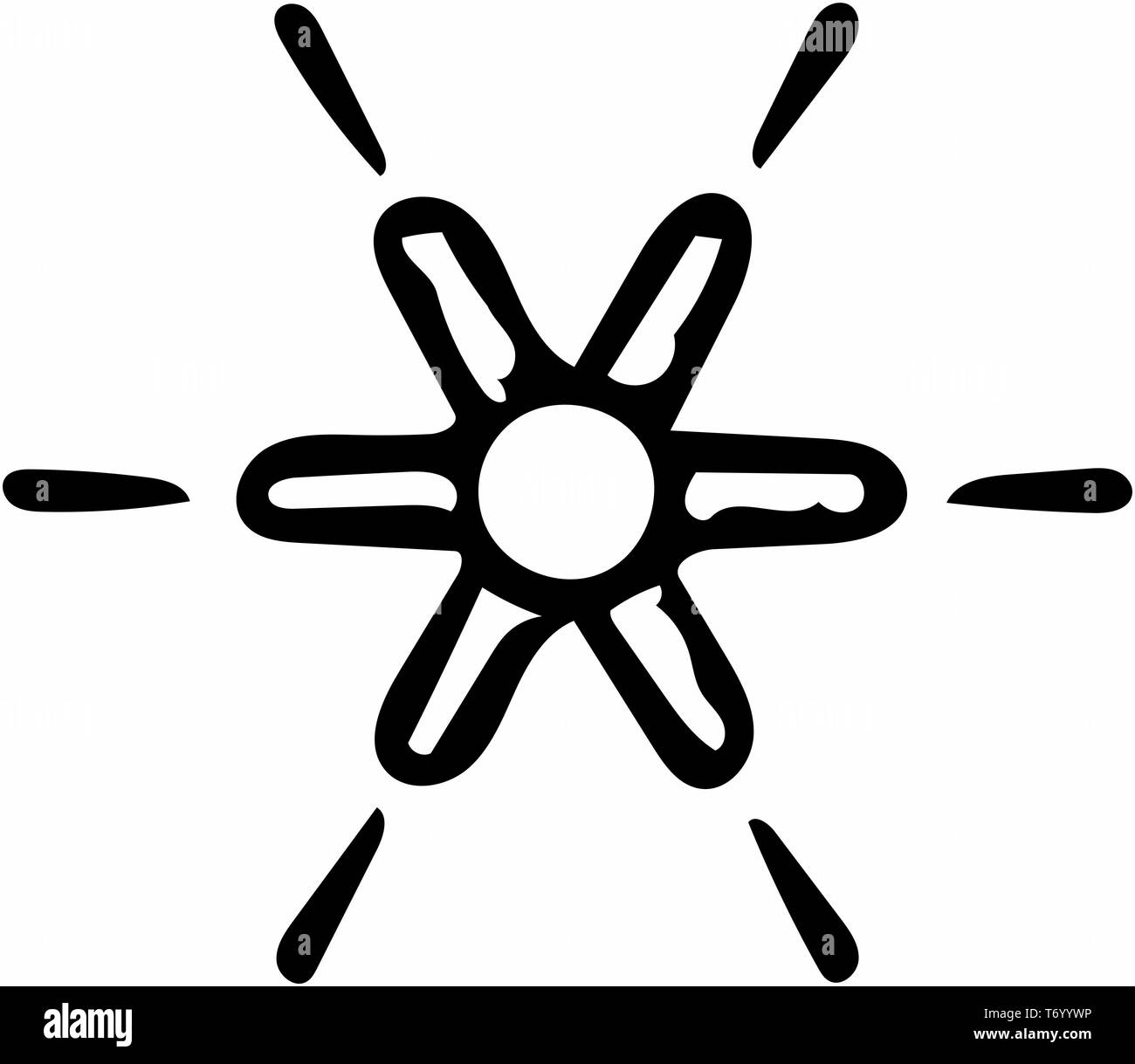 Ornate abstract black symbol on white background Stock Photo - Alamy