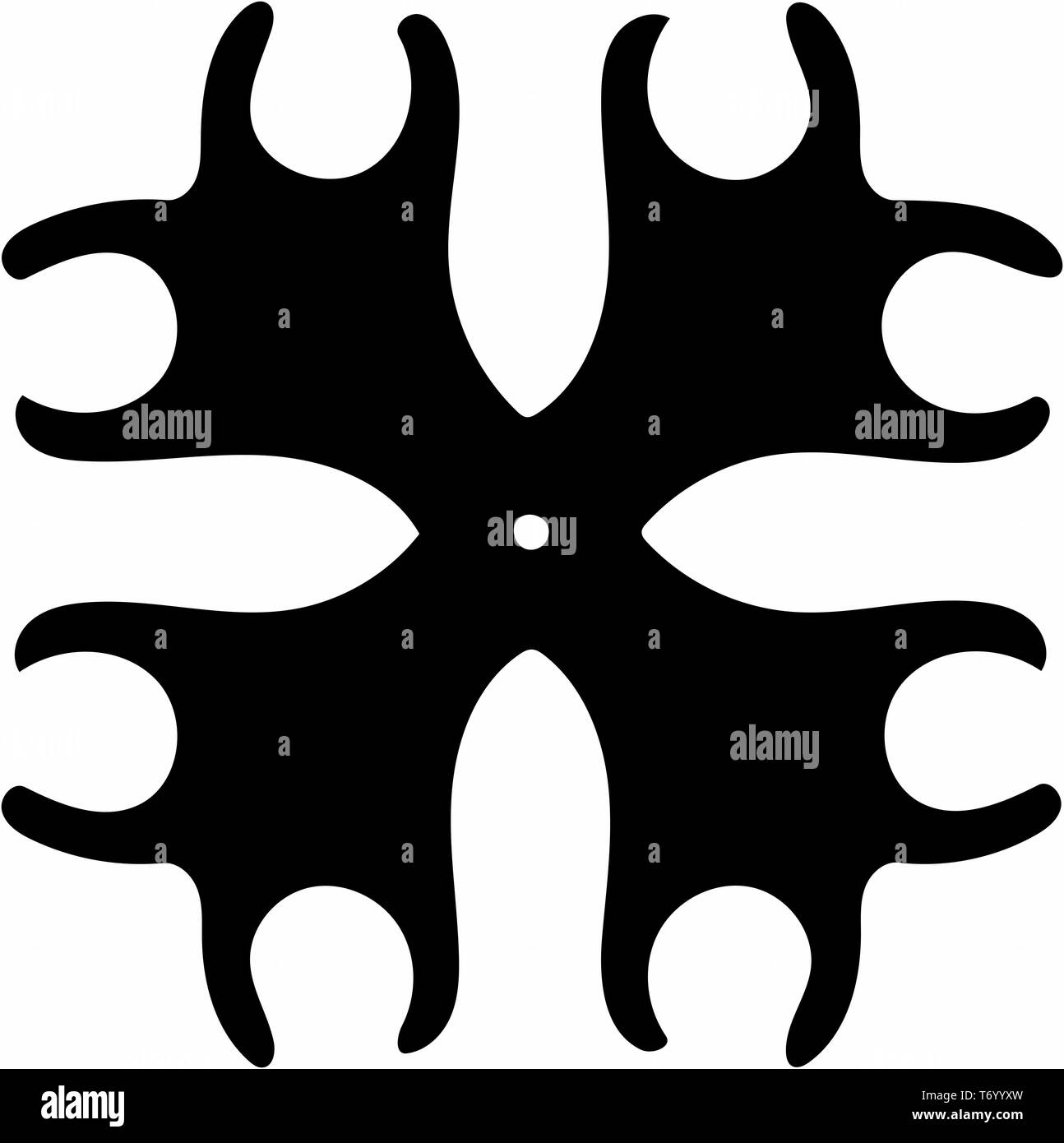 Ornate abstract black symbol on white background Stock Photo - Alamy