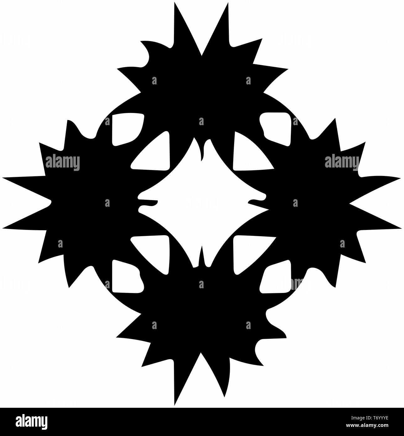 Ornate abstract black symbol on white background Stock Photo - Alamy