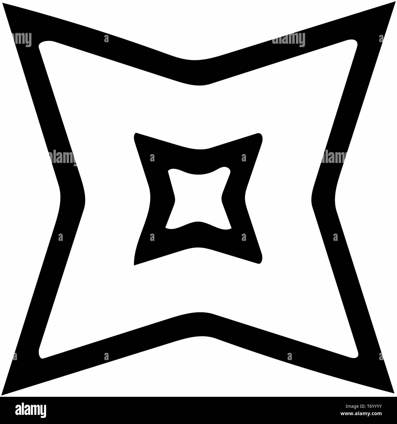 Ornate abstract black symbol on white background Stock Photo - Alamy