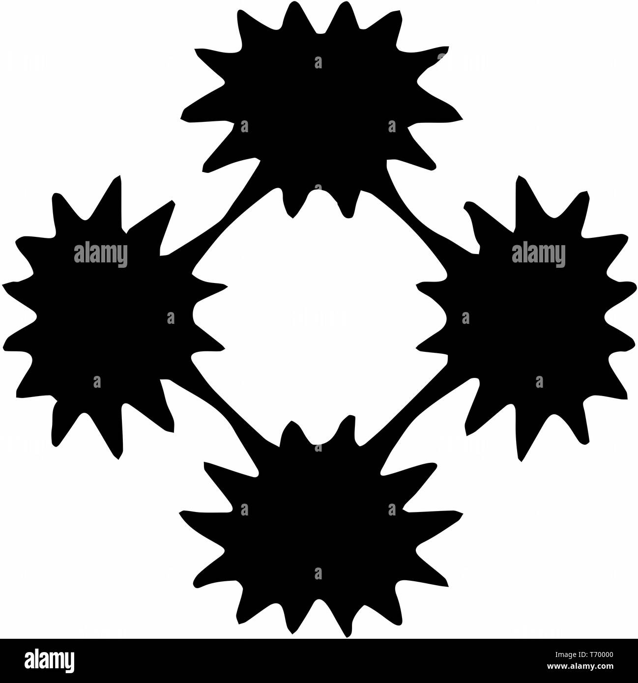 Ornate abstract black symbol on white background Stock Photo - Alamy