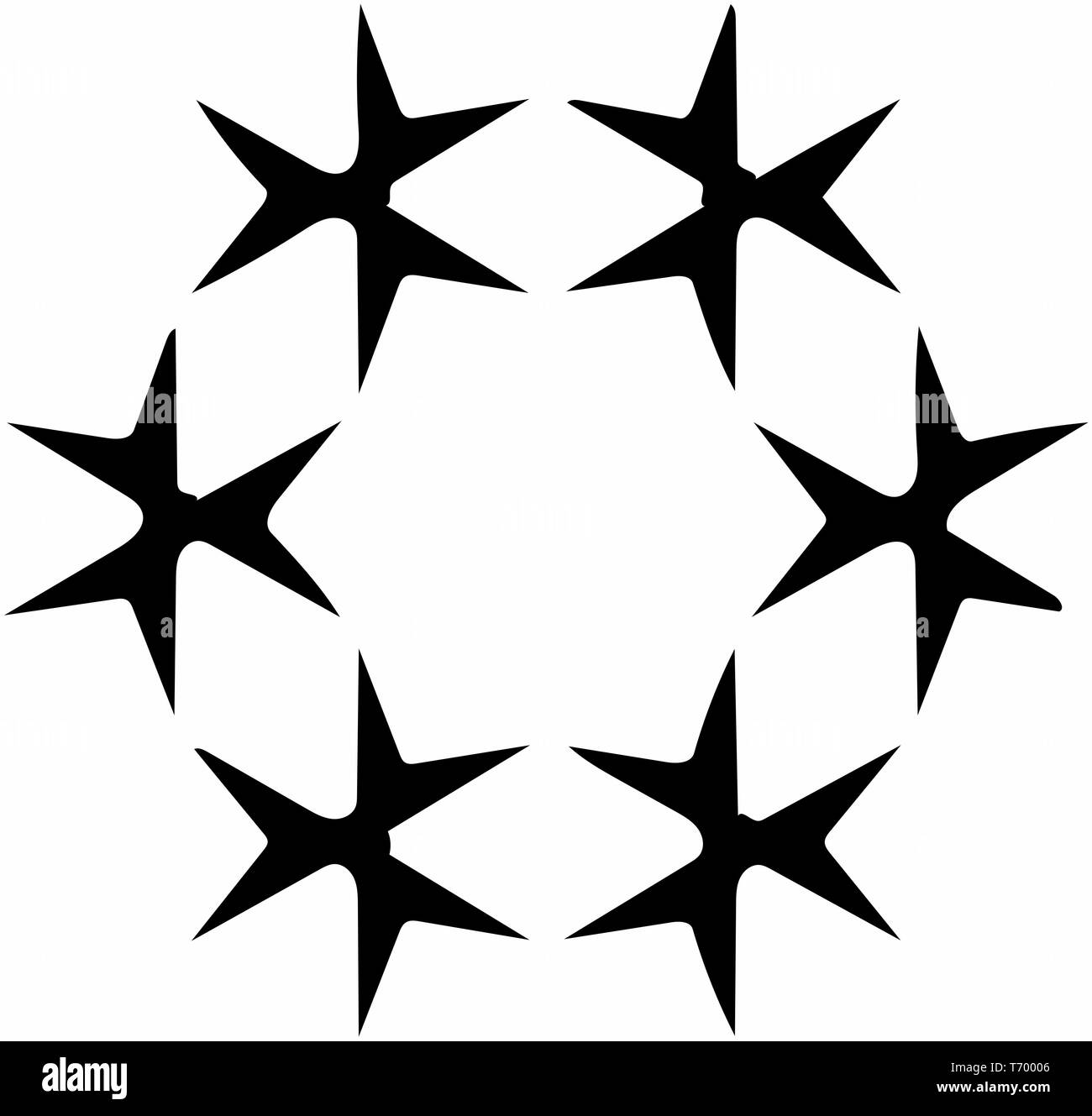 Ornate abstract black symbol on white background Stock Photo - Alamy